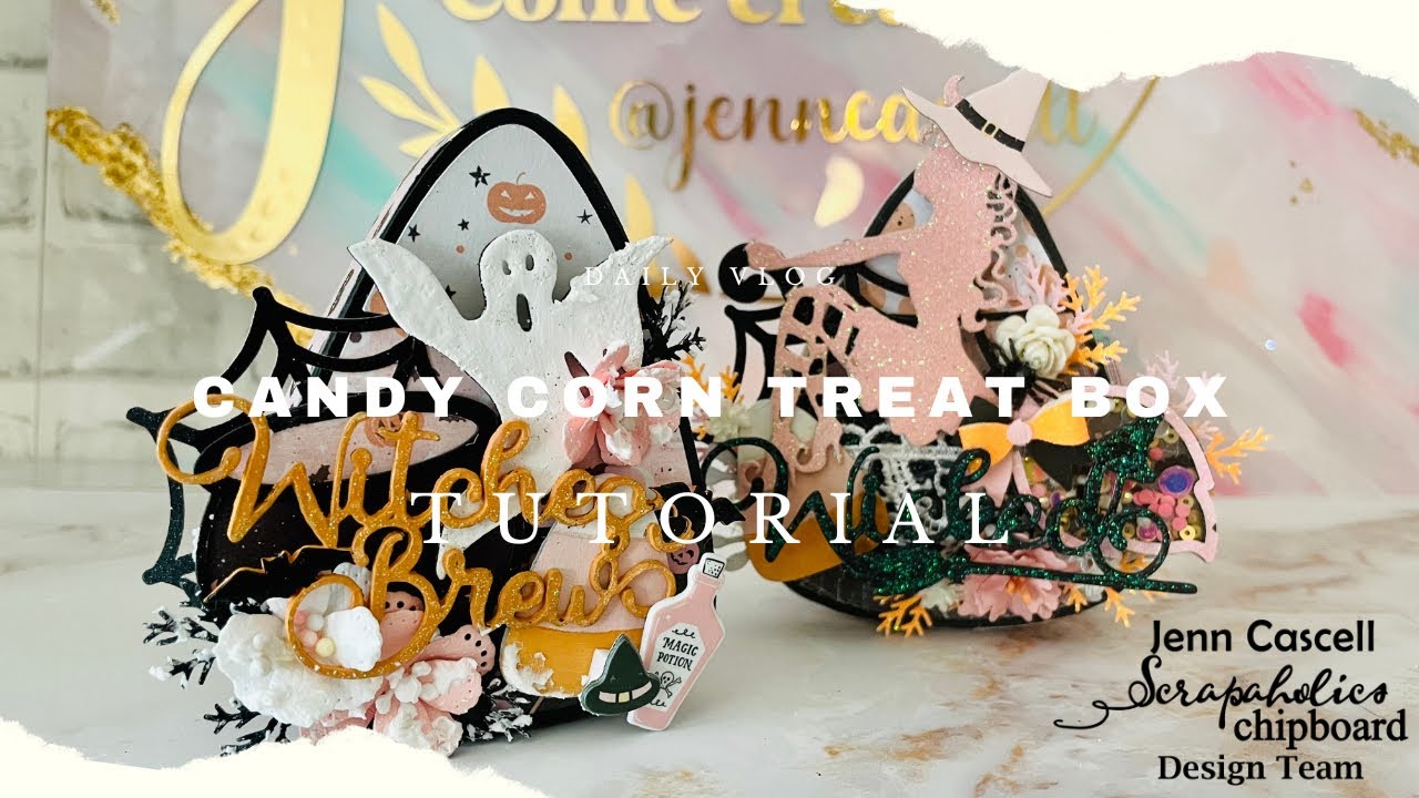 Tutorial for Candy Corn Treat Box Featuring Scrapaholics Chipboard ...