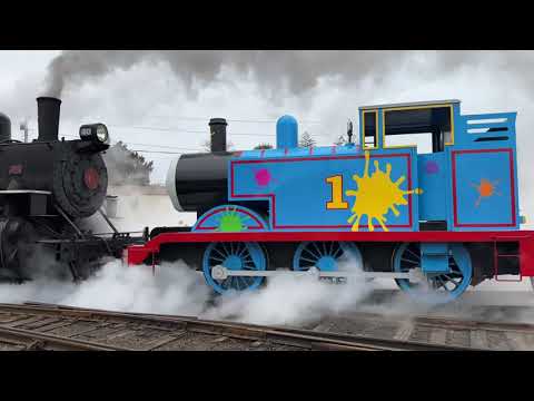 Valley Railroad #40 & Thomas hooking up to the train for the day 4/22 ...
