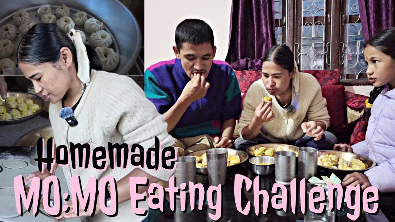 Homemade momo eating challenge, who do you think will win? 🏆 @Mithoo ...