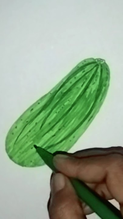 Easy cucumber drawing| how to draw cucumber step by step#ytshorts # ...