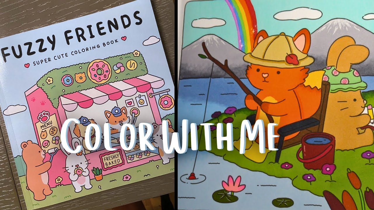 🎣 Cast a Line Color With Me | Fuzzy Friends Coloring Book + Ohuhu ...