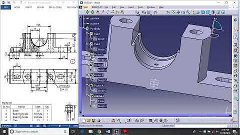 Plummer Block - CATIA V5 Tutorials - YouTube