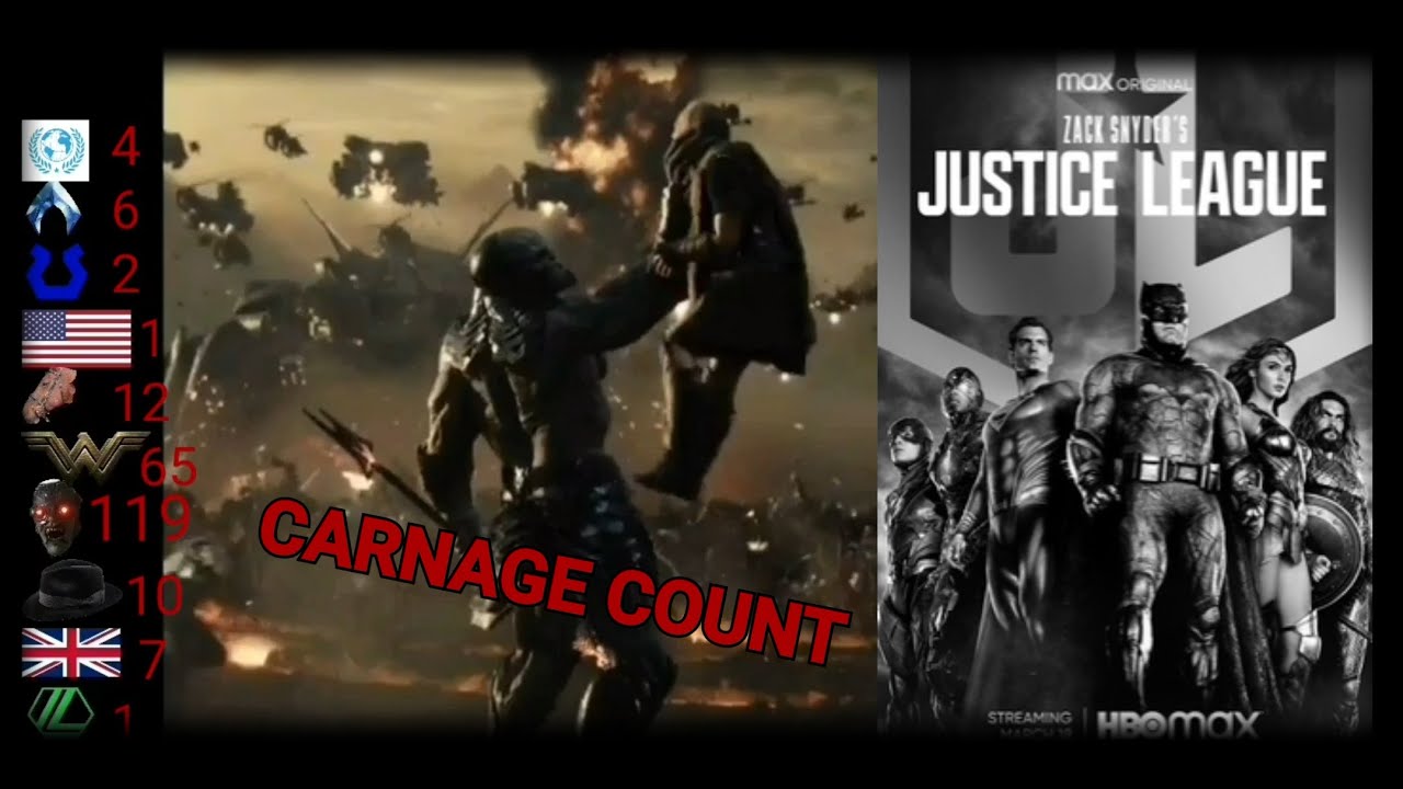 Zack Snyder Justice league Carnage count - YouTube