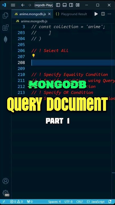 《MONGDB & VSC》Query Document MongoDB with Playground | PART 1 #mongodb #vscode #remix - YouTube