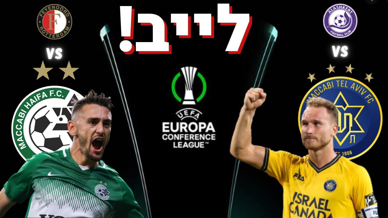 לייב מכבי חיפה ומכבי תל אביב במשחק הפתיחה של הבתים בקונפרנס ליג ללא