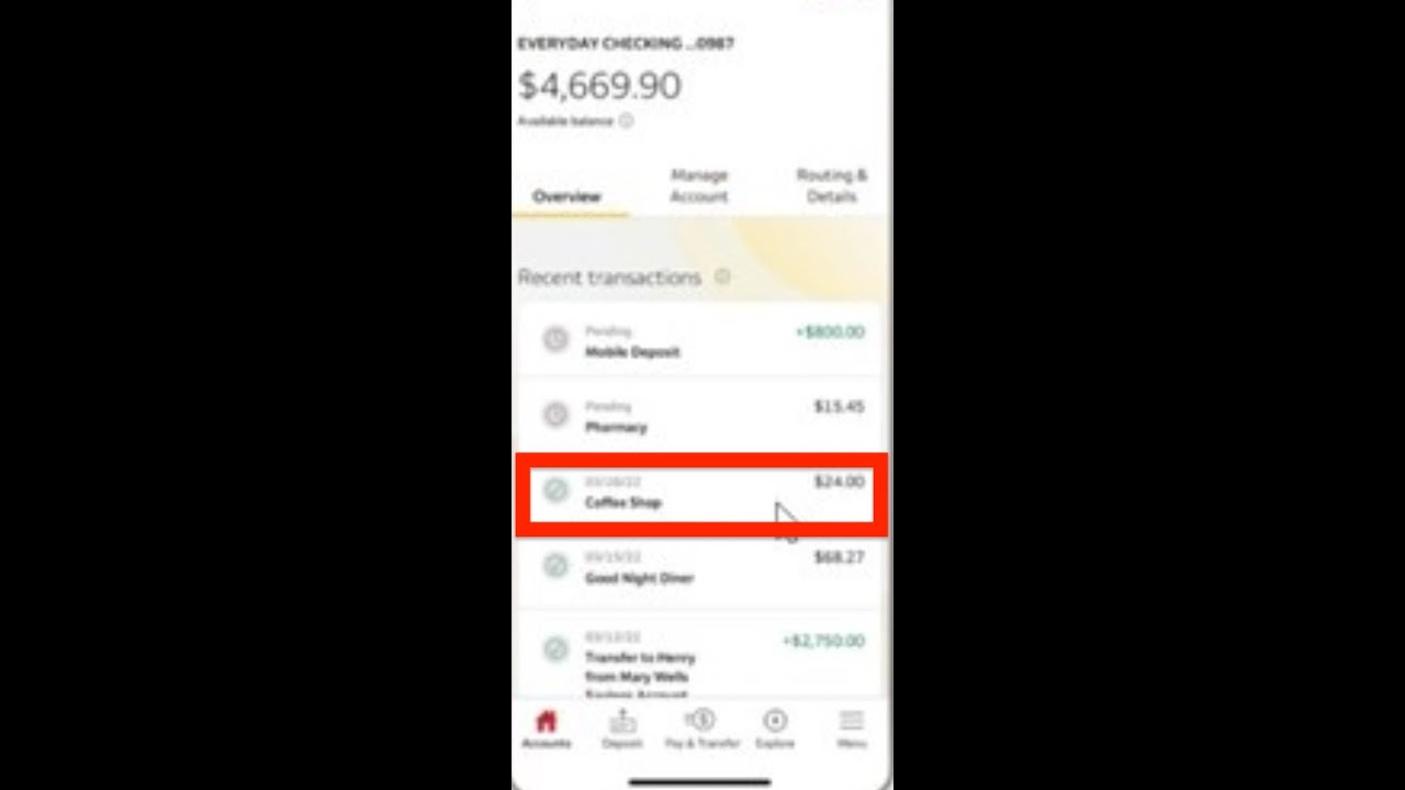 How to See Declined Transactions on Wells Fargo app - YouTube