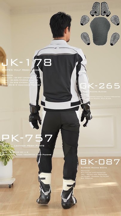 JK-178 - Grey / PK-757 - White / GK-265 - White / BK-087 - White #コミネ #komine - YouTube