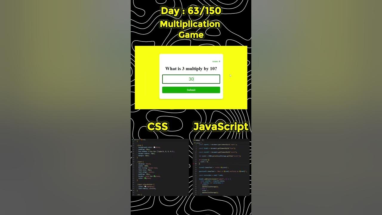 Master Multiplication Epic Html Css Js Game Tutorial Javascript