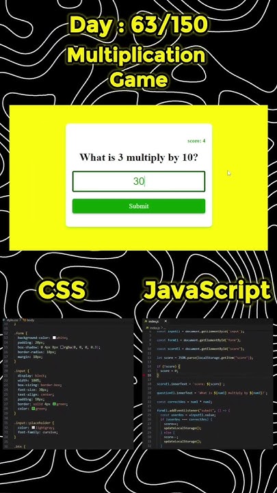 Master Multiplication Epic Html Css Js Game Tutorial Javascript