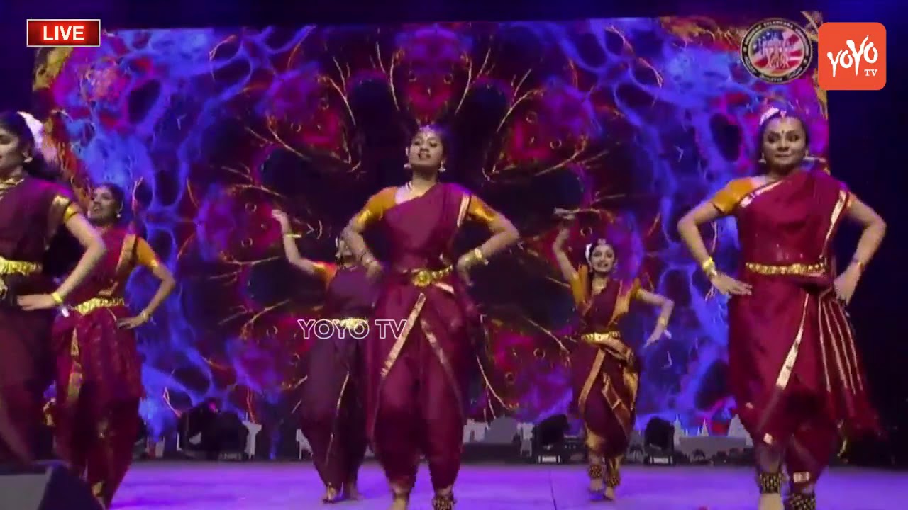 NRI Girls Dance Performance of Telangana Folk Song at World Telangana ...