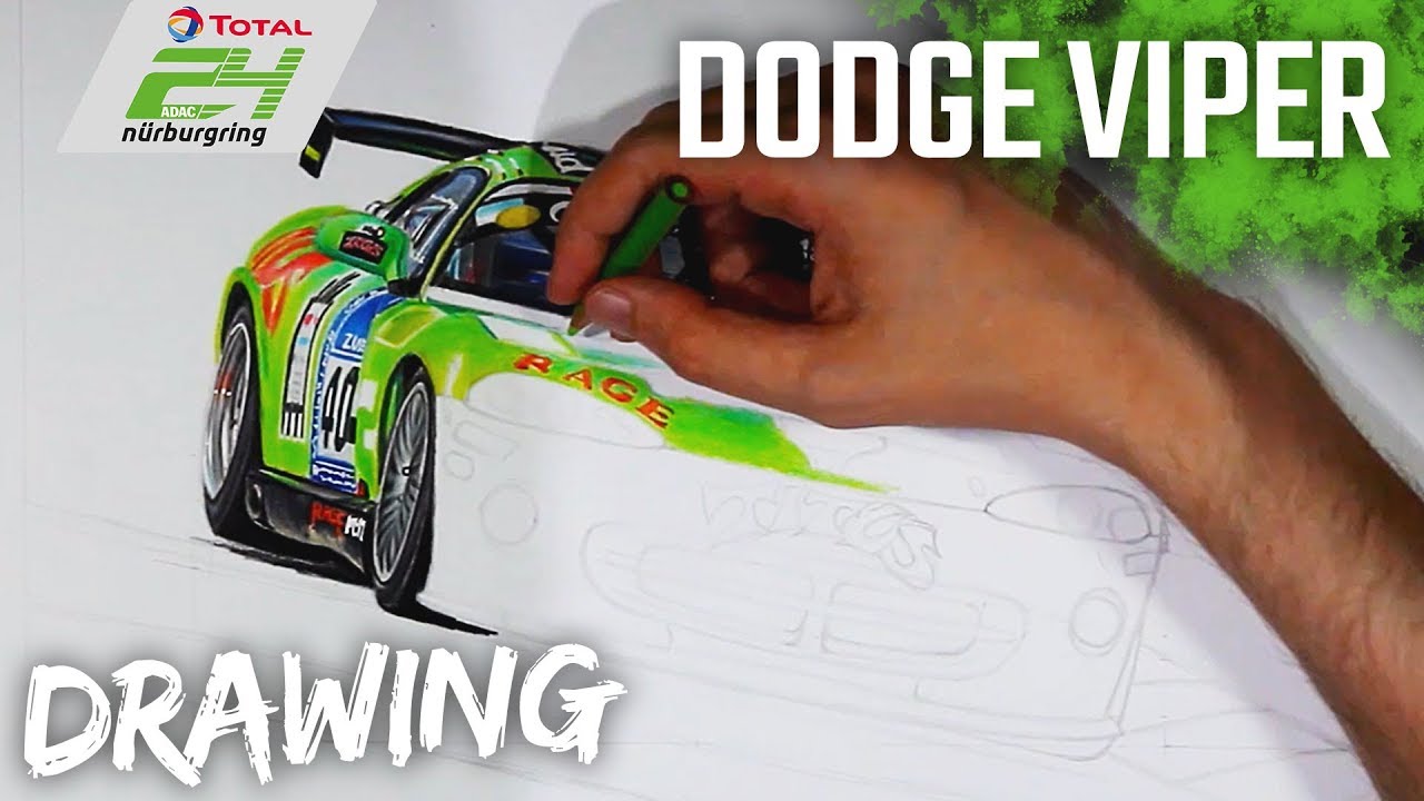 Dodge Viper - Car Drawing (Timelapse) - YouTube
