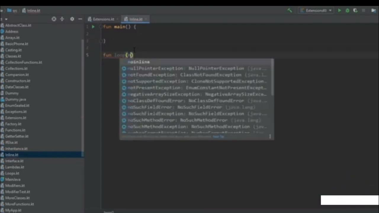 36-Kotlin Extension Functions Inline Function Tutorial - YouTube