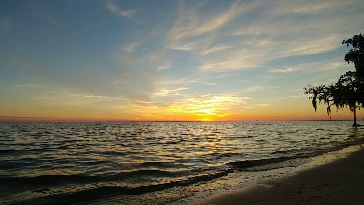 Lake Pontchartrain Beach at sunset, New Orleans - YouTube
