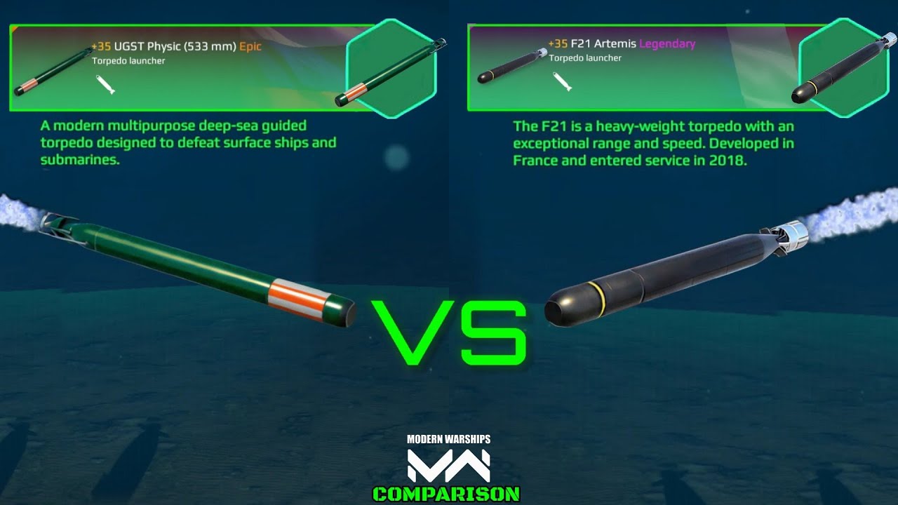 F21 Artemis VS UGST Physic (533mm) | Torpedo Comparison | Modern ...