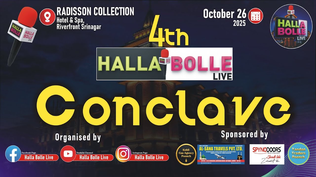 🔴 LIVE 4TH HALLA BOLLE Conclave at Radisson Collection Srinagar - YouTube
