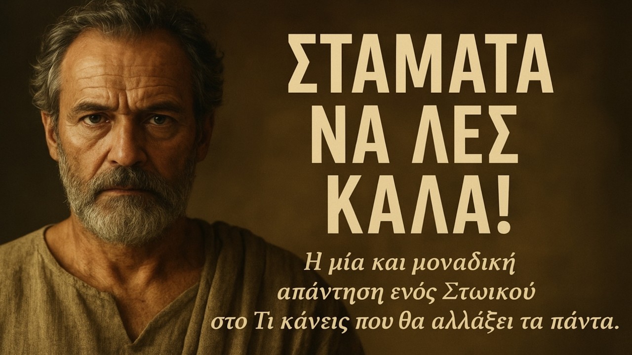ΣΤΑΜΑΤΑ ΝΑ ΛΕΣ «ΚΑΛΑ»! Η μία και μοναδική απάντηση ενός Στωικού στο «Τι ...