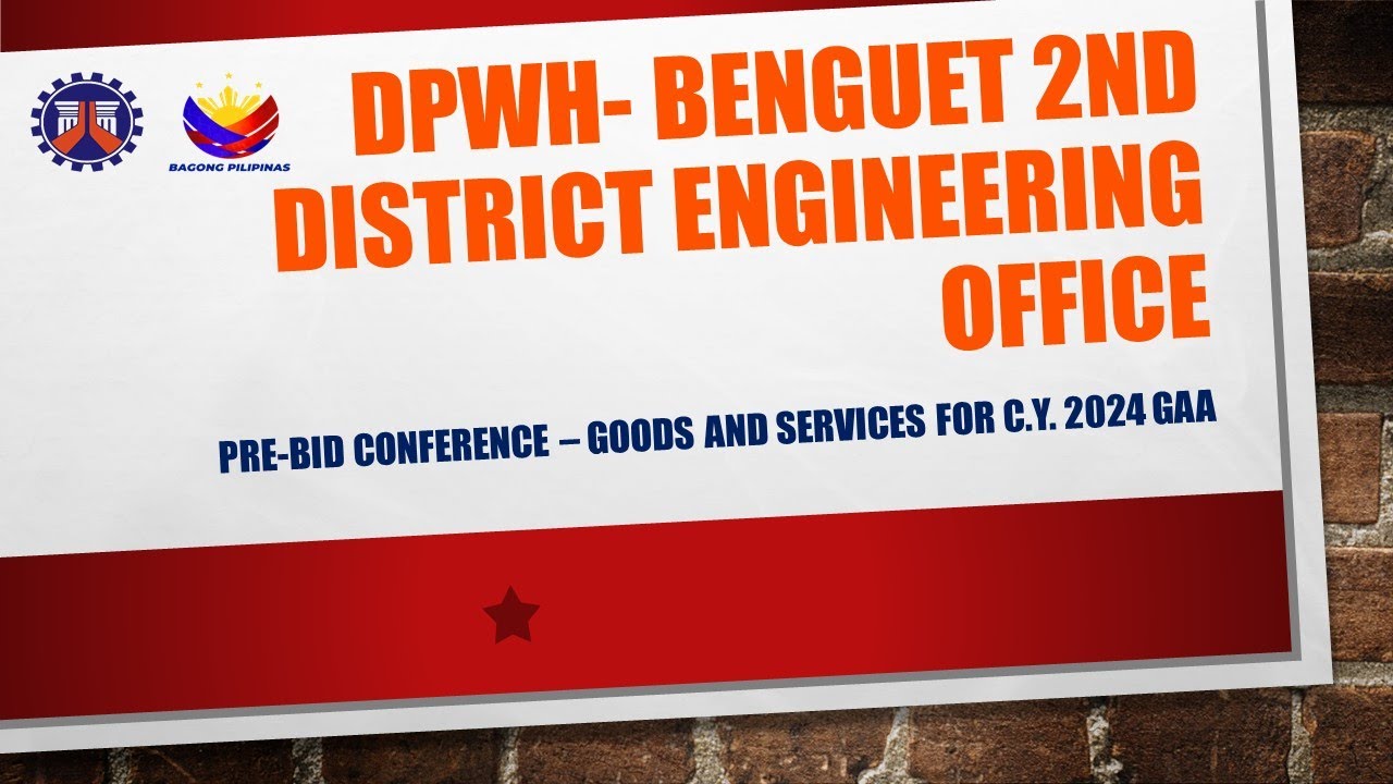 PRE- BID CONFERENCE – GOODS AND SERVICES PROJECTS OF DPWH - BSDEO (FEB ...