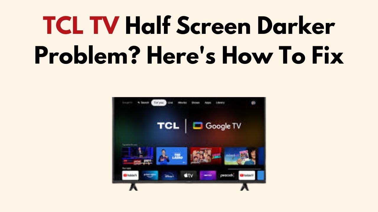 TCL TV Half Screen Darker Problem? Here's How To Fix - YouTube