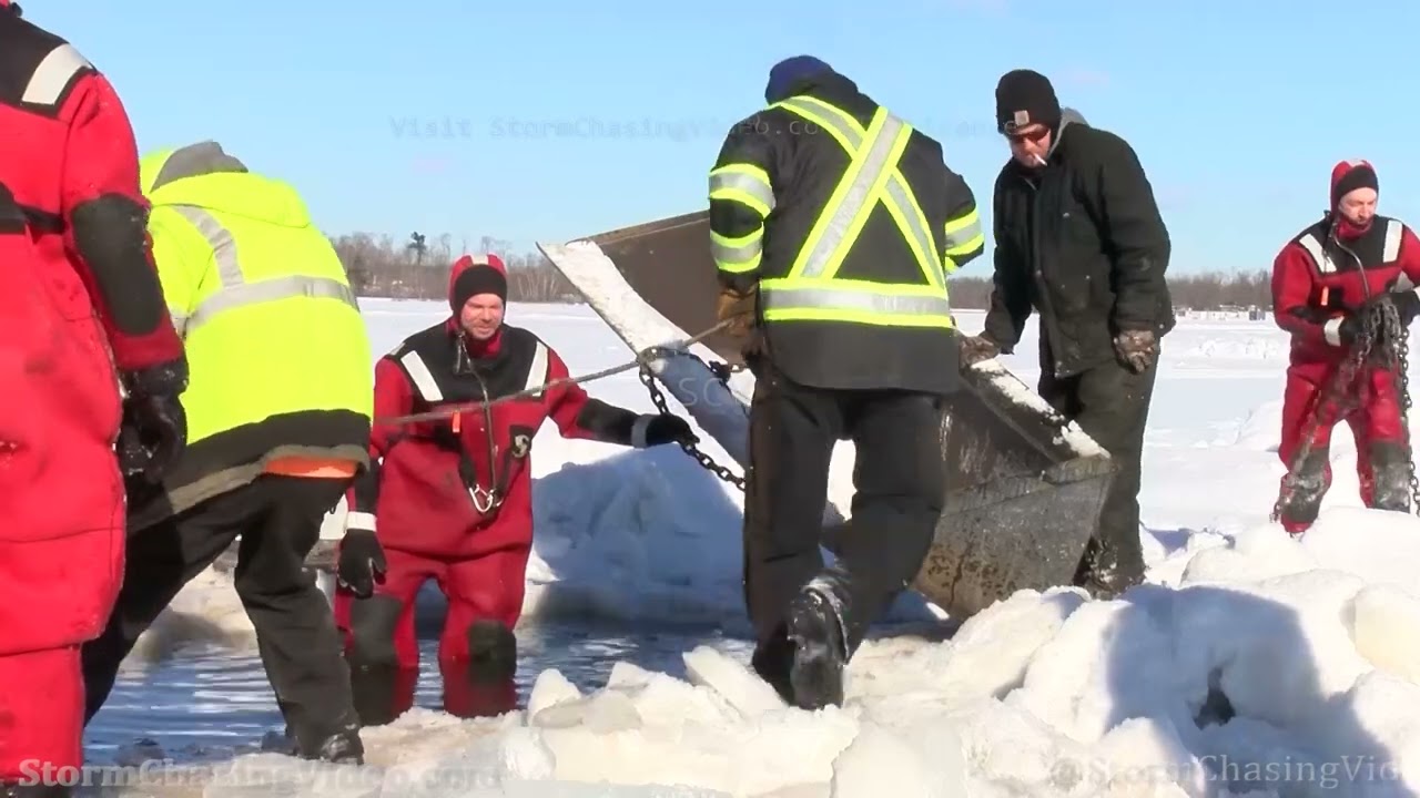Skid Steer Recovery From Staples Lake, Cumberland, WI - 1/24/2022 - YouTube