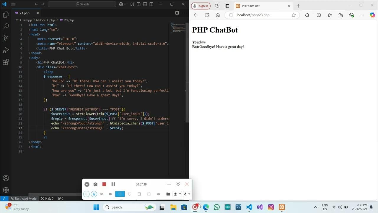 PHP Project 19 'ChatBot' Created by Trishanth Kumar - YouTube
