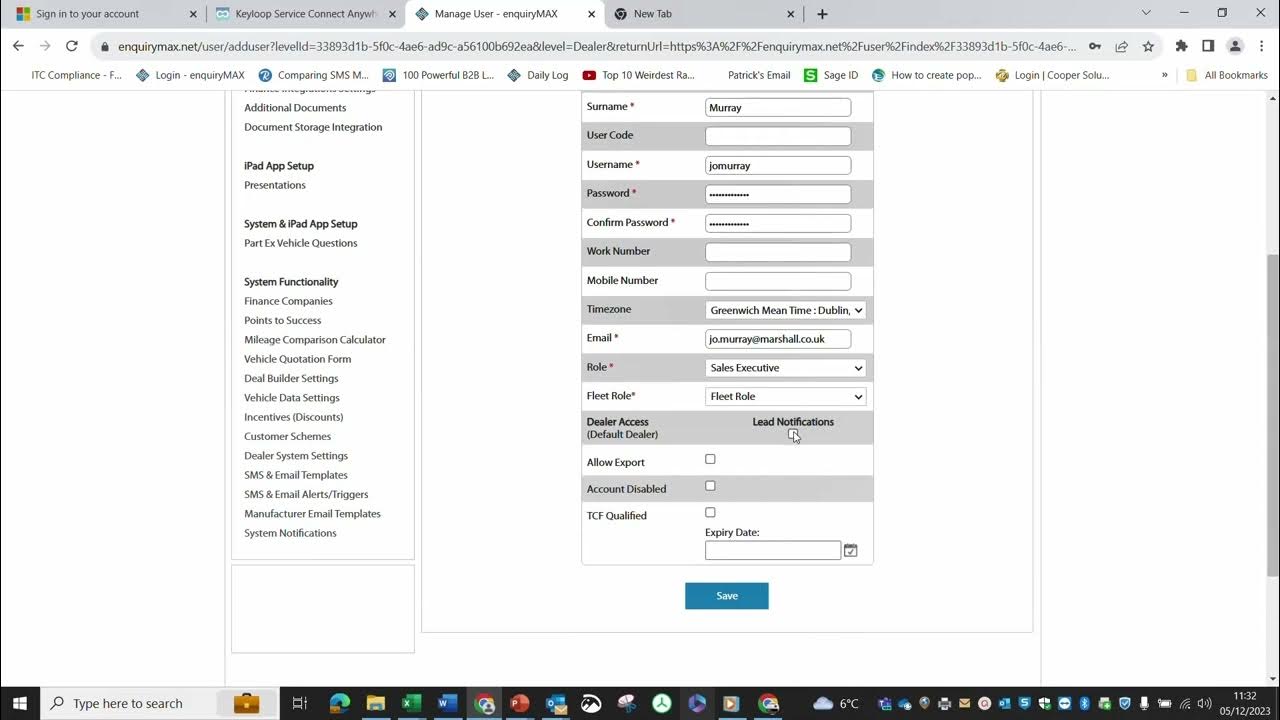 Set up new user enquiryMAX - YouTube