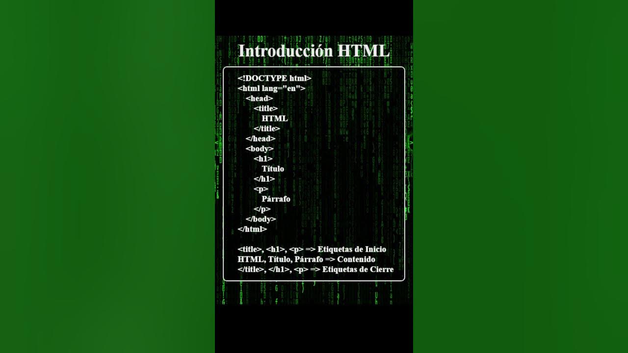 Introducción a HTML y Estructura Básica #TECcuento #html #css #javascript #tutorial # ...