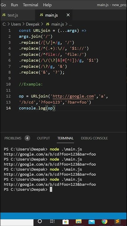 Joins all given URL segments together, then normalizes the resulting URL in JavaScript #Shorts ...