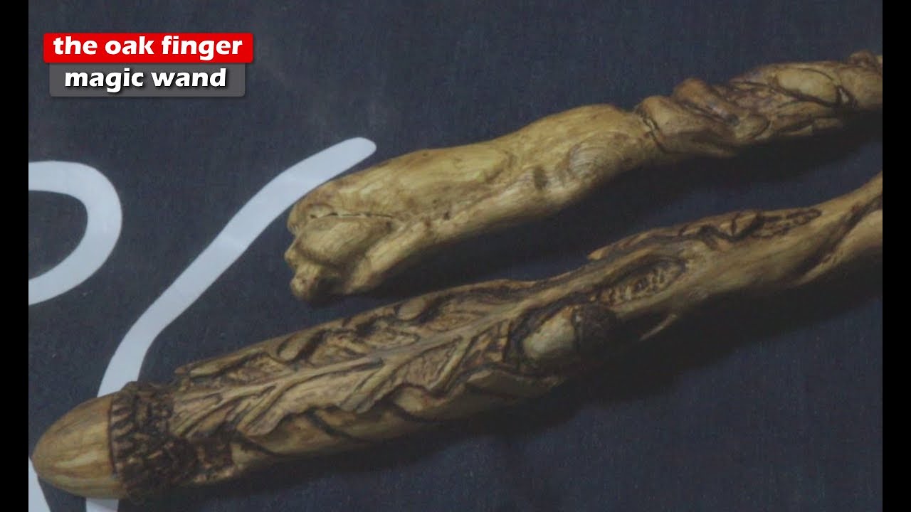 oak magic wand - power carving and pyrography - YouTube