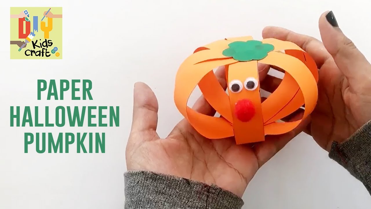 How To Make a Paper Pumpkin Using Strips of Paper | Halloween Cute ...