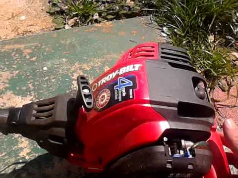 Troybuilt weed-wacker first start 2013 - YouTube