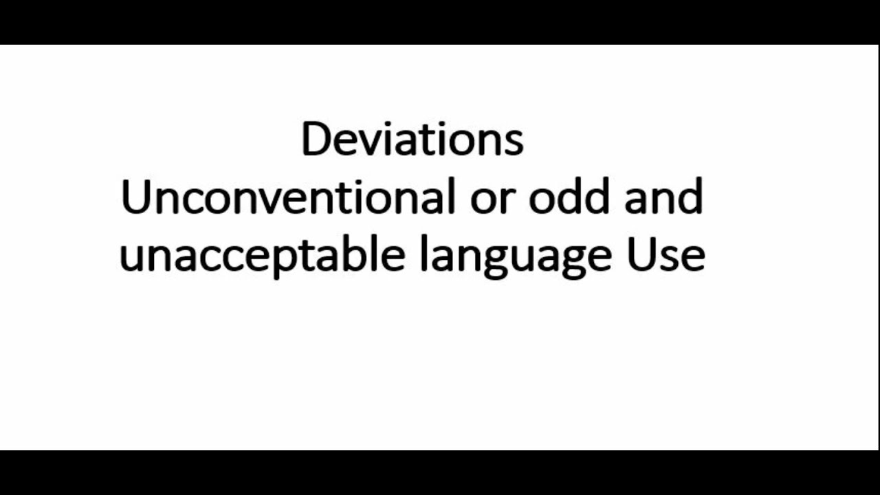 Linguistic Deviations in Literature, Stylistics - YouTube