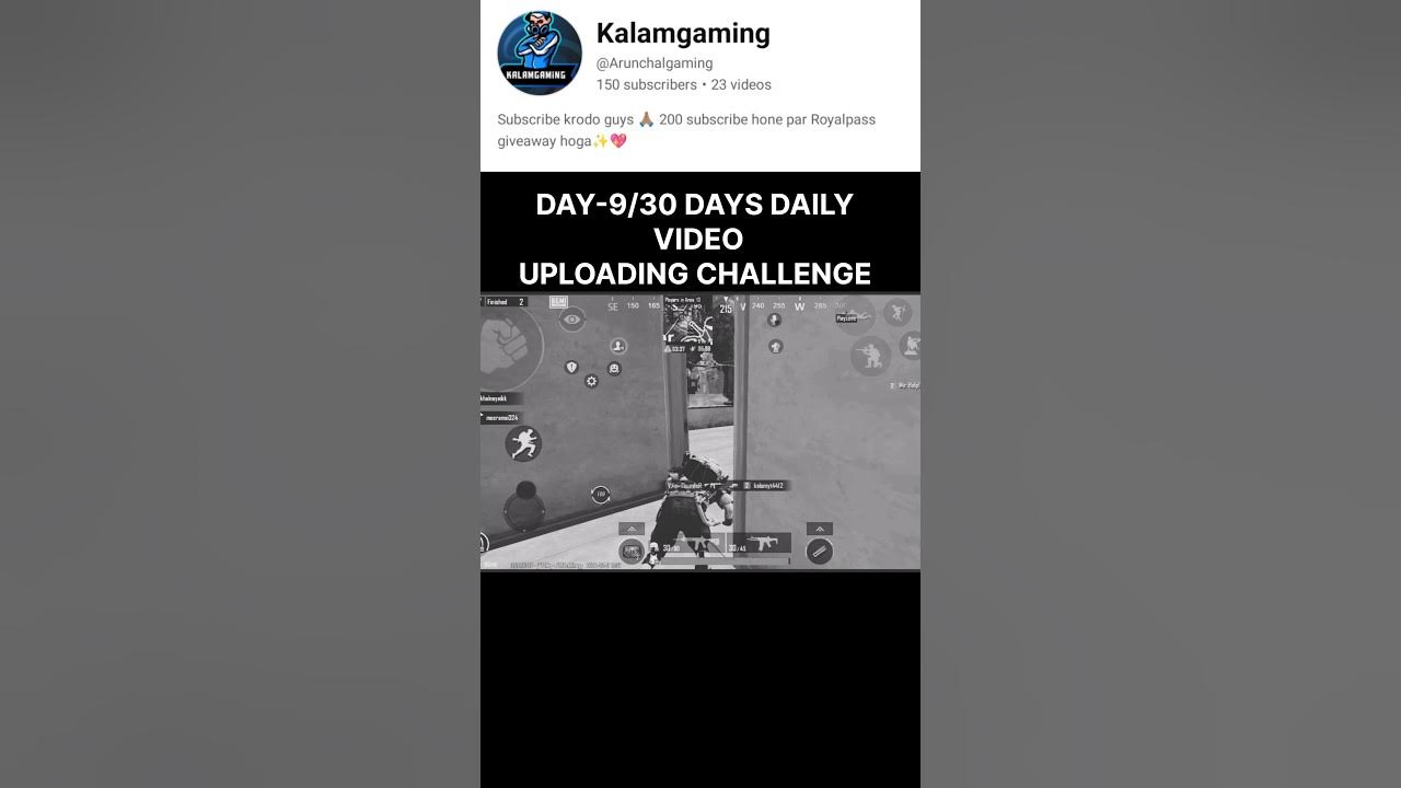 DAY-9/30 DAYS DAILY VIDEO UPLOADING CHALLENGE #bgmi #ytshorts #bgmi - YouTube