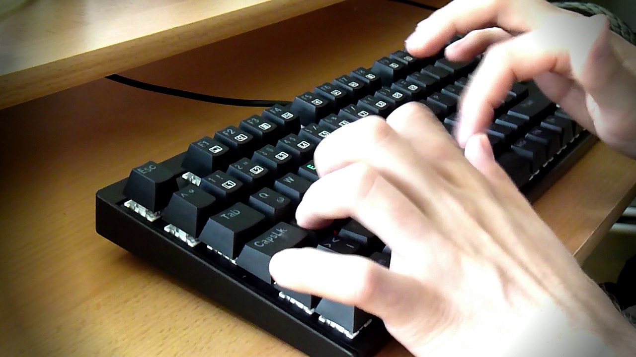 AUKEY KM-G7 Fast mechanical typing sound (106 WPM) - YouTube