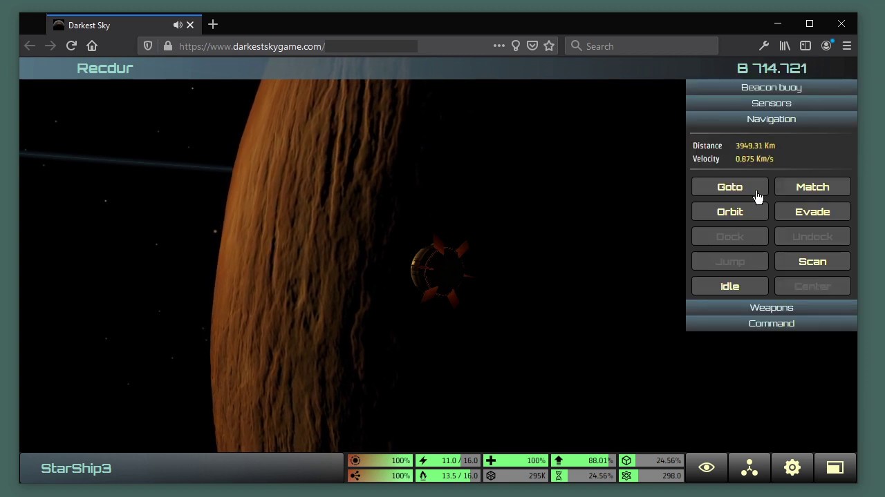 A spaceship in a browser. - YouTube
