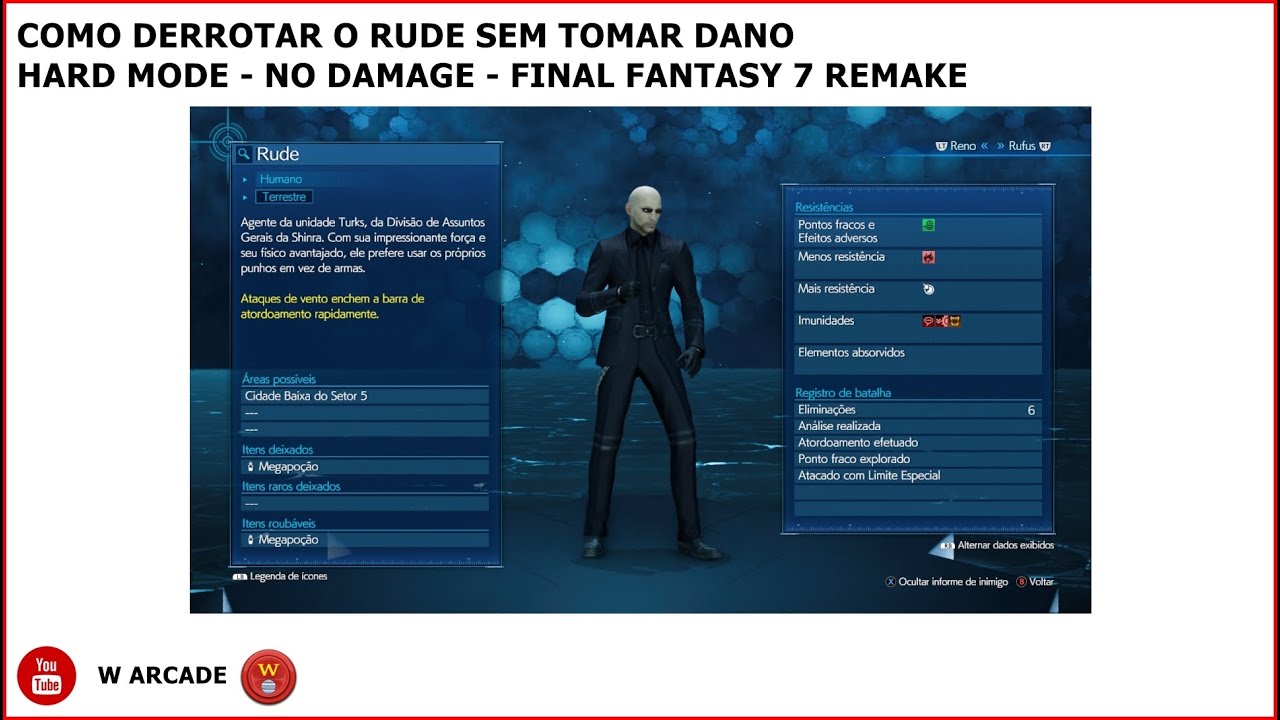 COMO DERROTAR O RUDE SEM TOMAR DANO HARD MODE NO DAMAGE FINAL FANTASY 7 ...