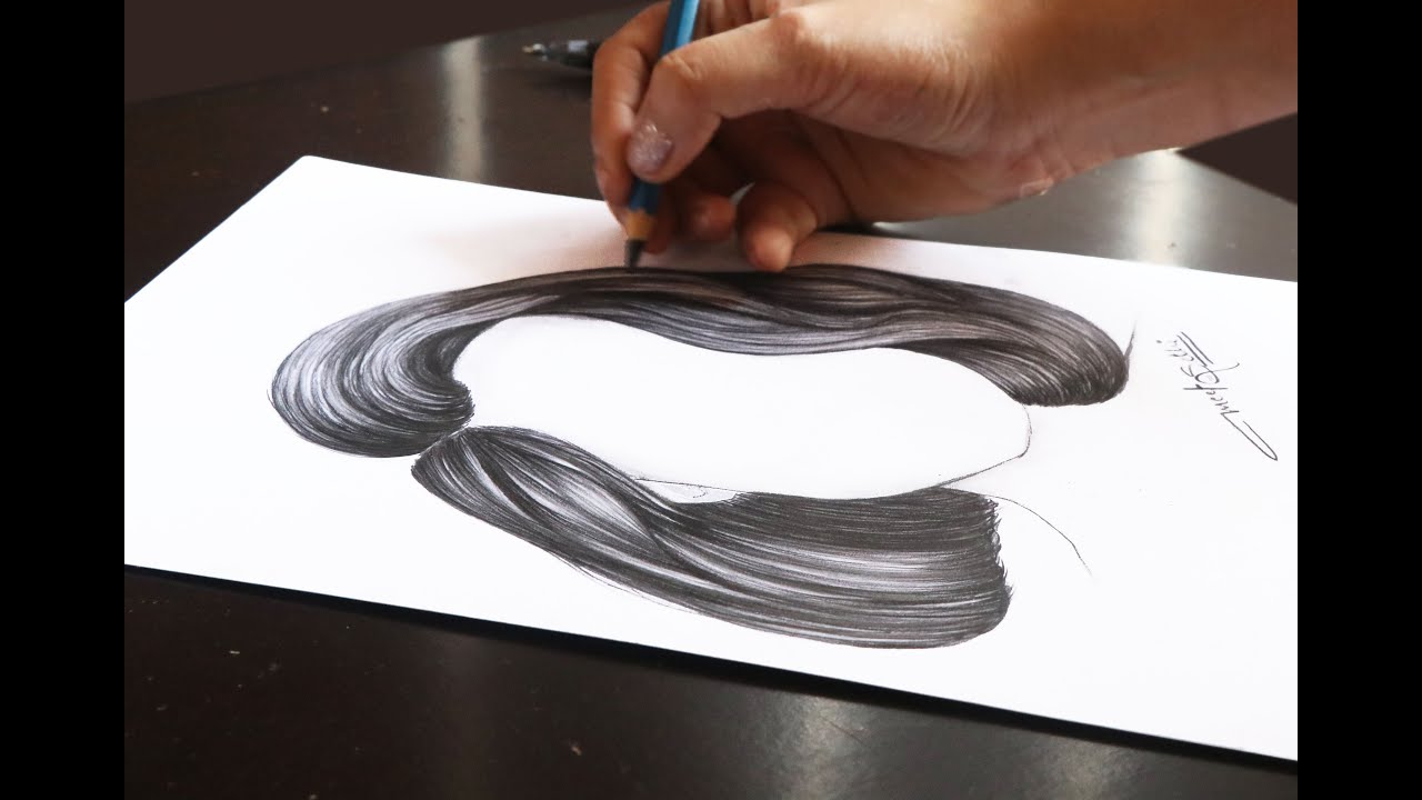 how to draw short Hair styling drawing | Easy pencil drawing of hair ...