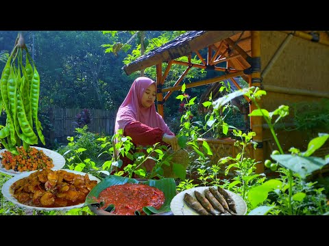 Hidup di Desa | masakan sunda khas pedesaan | semur jengkol, urap sayur, ulukutek, sambel terasi