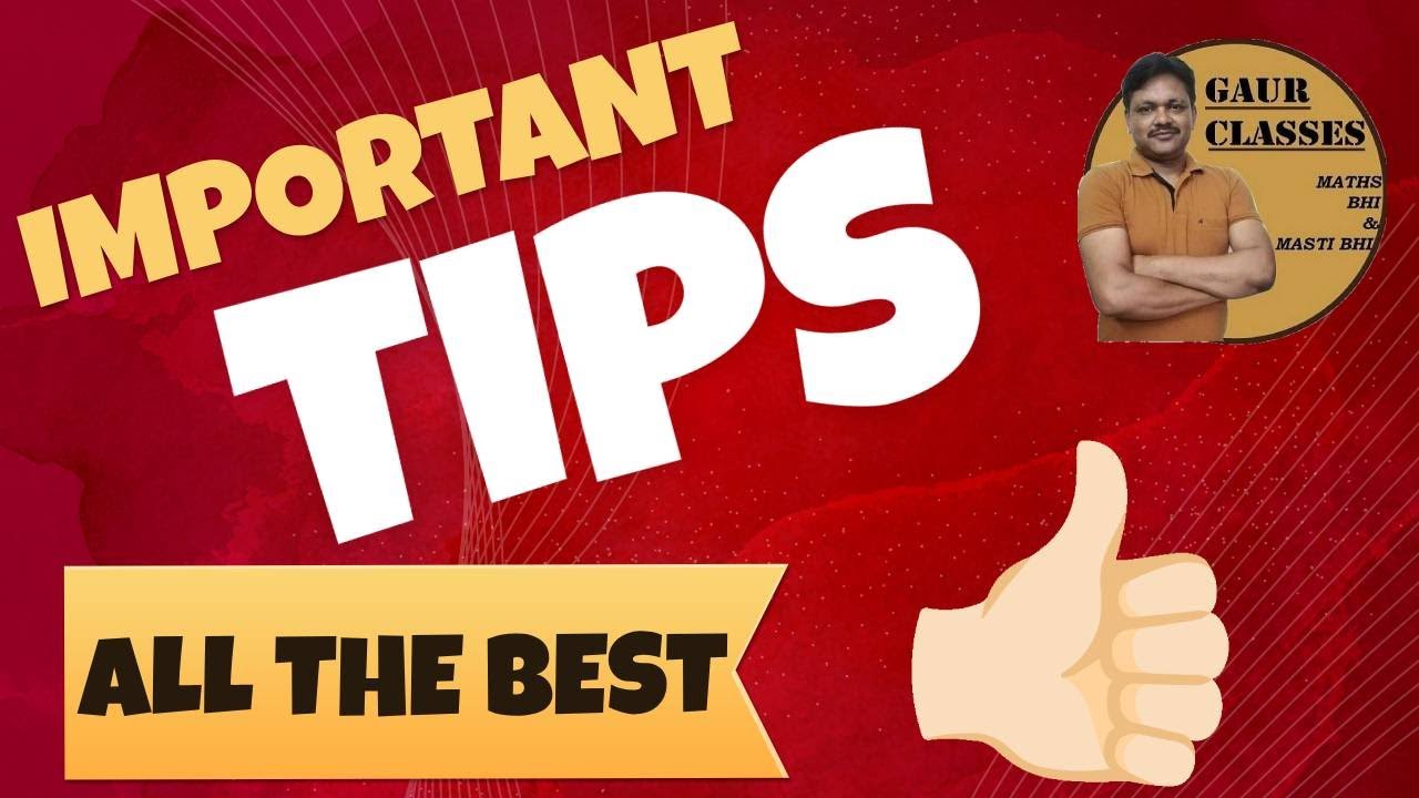 Important tips | All the best | CBSE Exam 2024-25 Applied Maths Class 12 | Gaur Classes - YouTube
