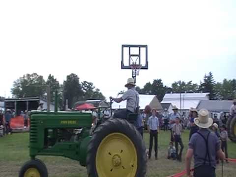 Antique John Deere, Farmall tractors basketball game - YouTube