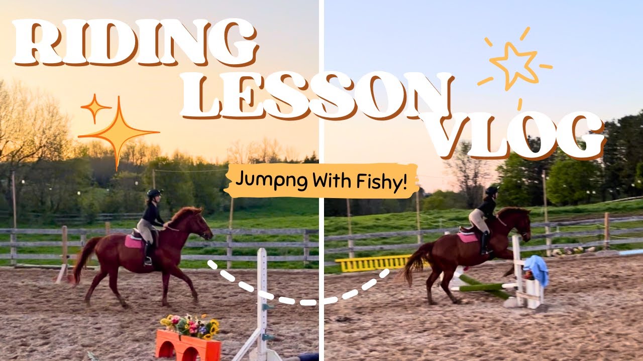 JUMPING LESSON WITH FISHY! | Come To My Horse Riding Lesson - YouTube
