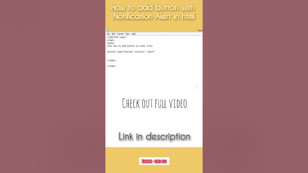 How To Add Button With Notification In Html Add Button In Html Htmltutorial Learnhtml 