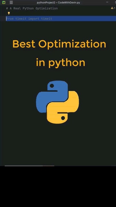 A Real Python Optimization You Can Use - YouTube