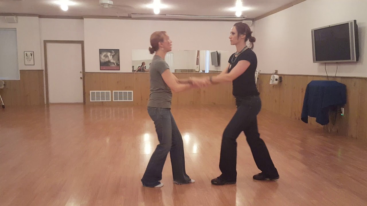 Beginning Salsa 2-hand Turn variation and Cross-Body Lead routine - YouTube