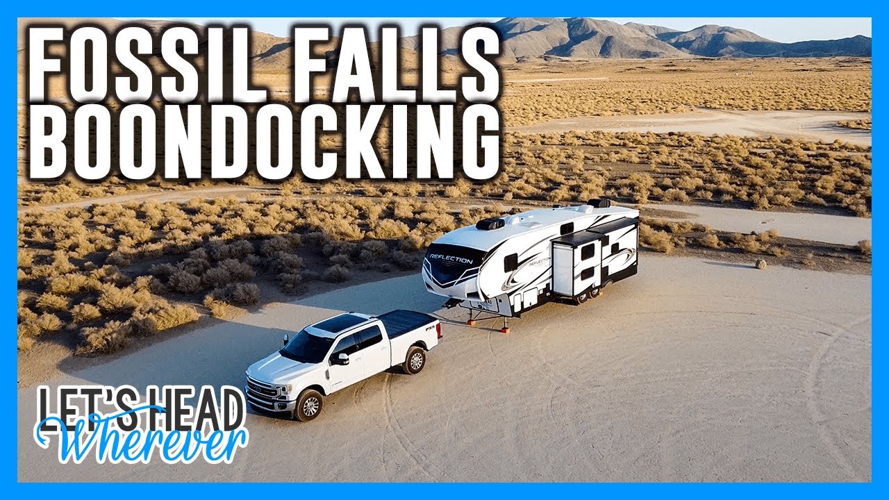 CALIFORNIA FREE CAMPING | BOONDOCKING at FOSSIL FALLS DRY LAKE BED ...
