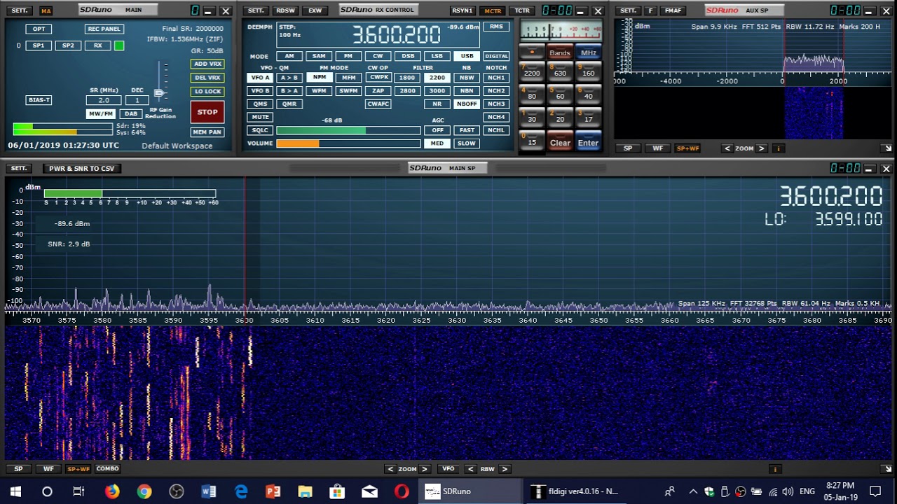 Tuning around 80 Meters RTTY contest with SDRplay RSP1A and FLDIGI ...
