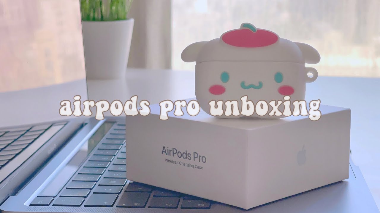 Apple Airpods Pro Unboxing + Cute Case 🍏 Aesthetic Unboxing + ASMR ☁️ ...