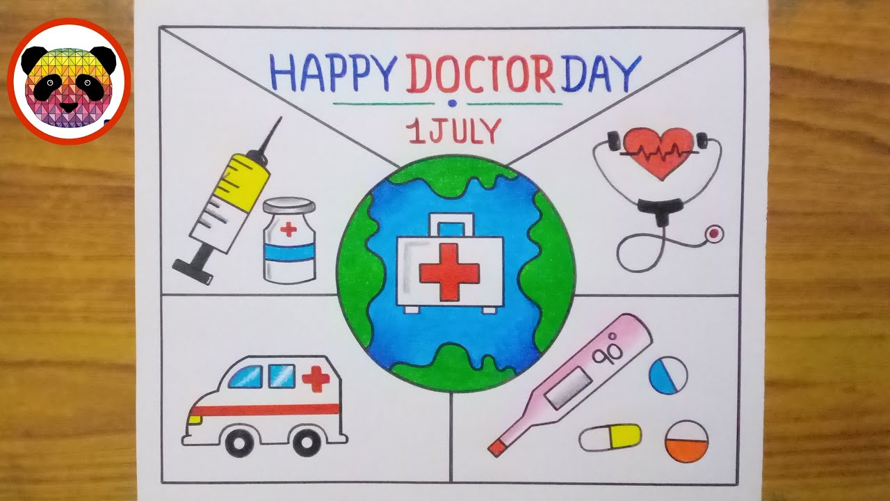 Doctors Day Drawing / Doctors Day Poster Drawing / National Doctors Day ...