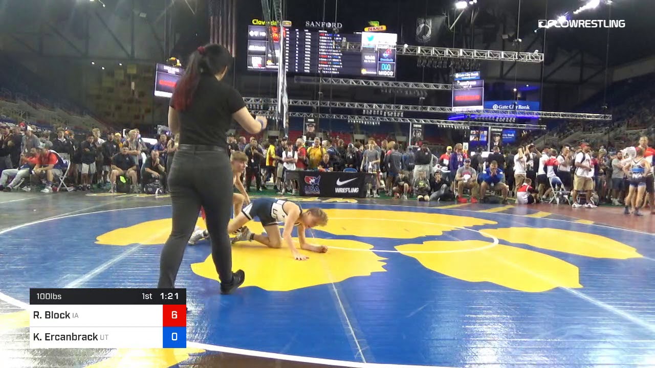 100 Lbs Rnd Of 64 Ryder Block Iowa Vs Kaden Ercanbrack Utah - YouTube