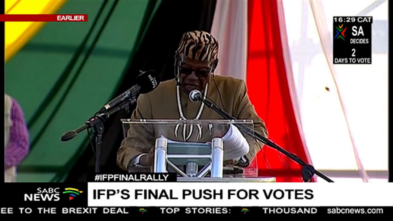 IFP leader Prince Mangosuthu Buthelezi election rally speech - YouTube