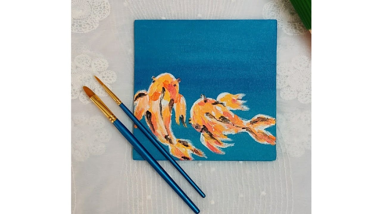 Koi Fish Painting Tutorial For Beginners/Abstract Painting/Step by Step ...